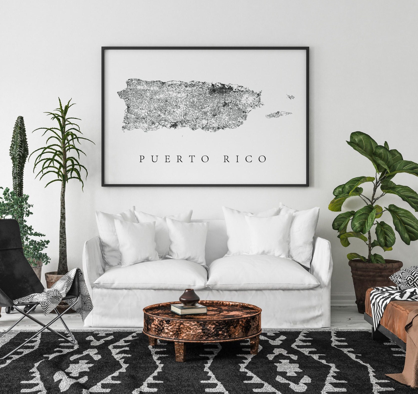 Puerto Rico Map Print | Puerto Rico Poster | Map Home Decor | Puerto ...