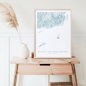 Block Island Sound Map Print, Rhode Island Poster, Block Island Map ...