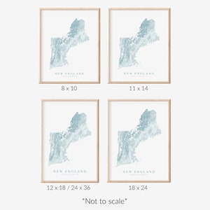 New England Map Print, Map of New England, New England Gift, New ...