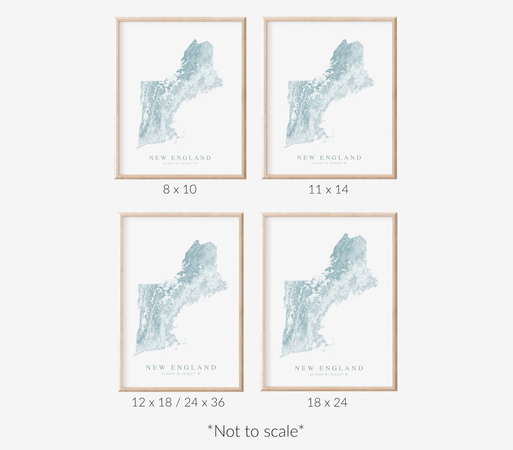 New England Map Print, Map of New England, New England Gift, New ...