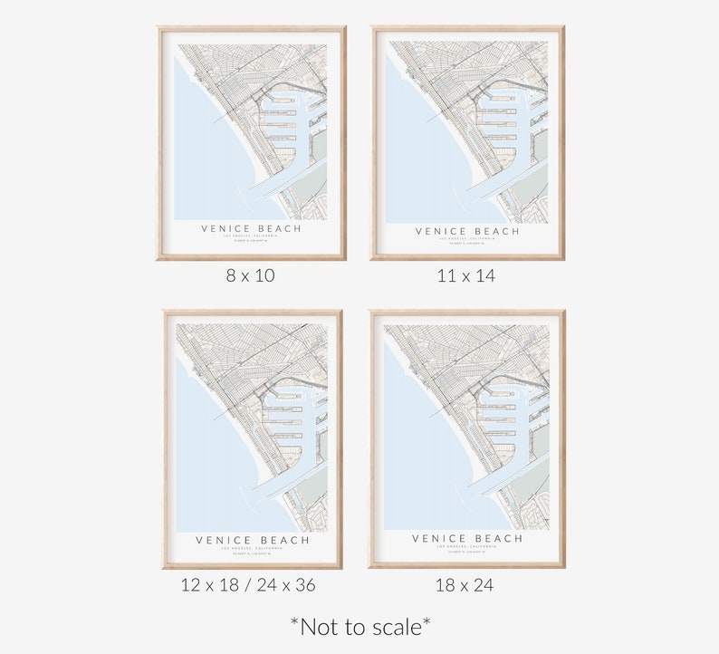 Venice Beach Map Print, Venice Beach California Poster, Los Angeles Poster, California Map Print ...