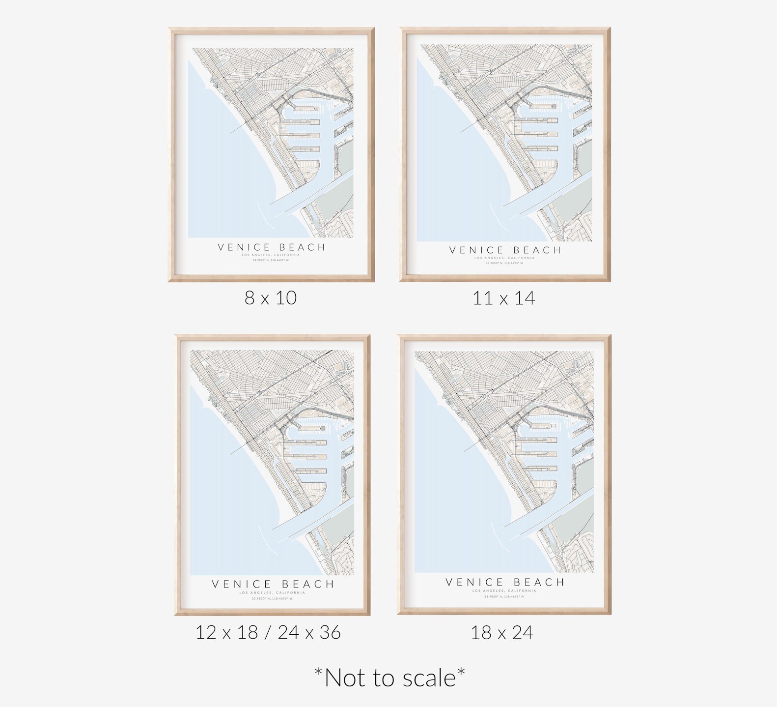 Venice Beach Map Print, Venice Beach California Poster, Los Angeles Poster, California Map Print ...