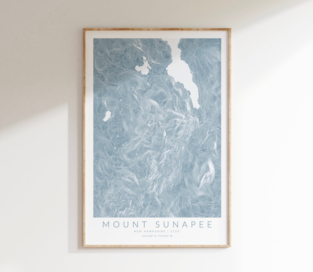 Mount Sunapee New Hampshire Map Print, Mount Sunapee Poster ...