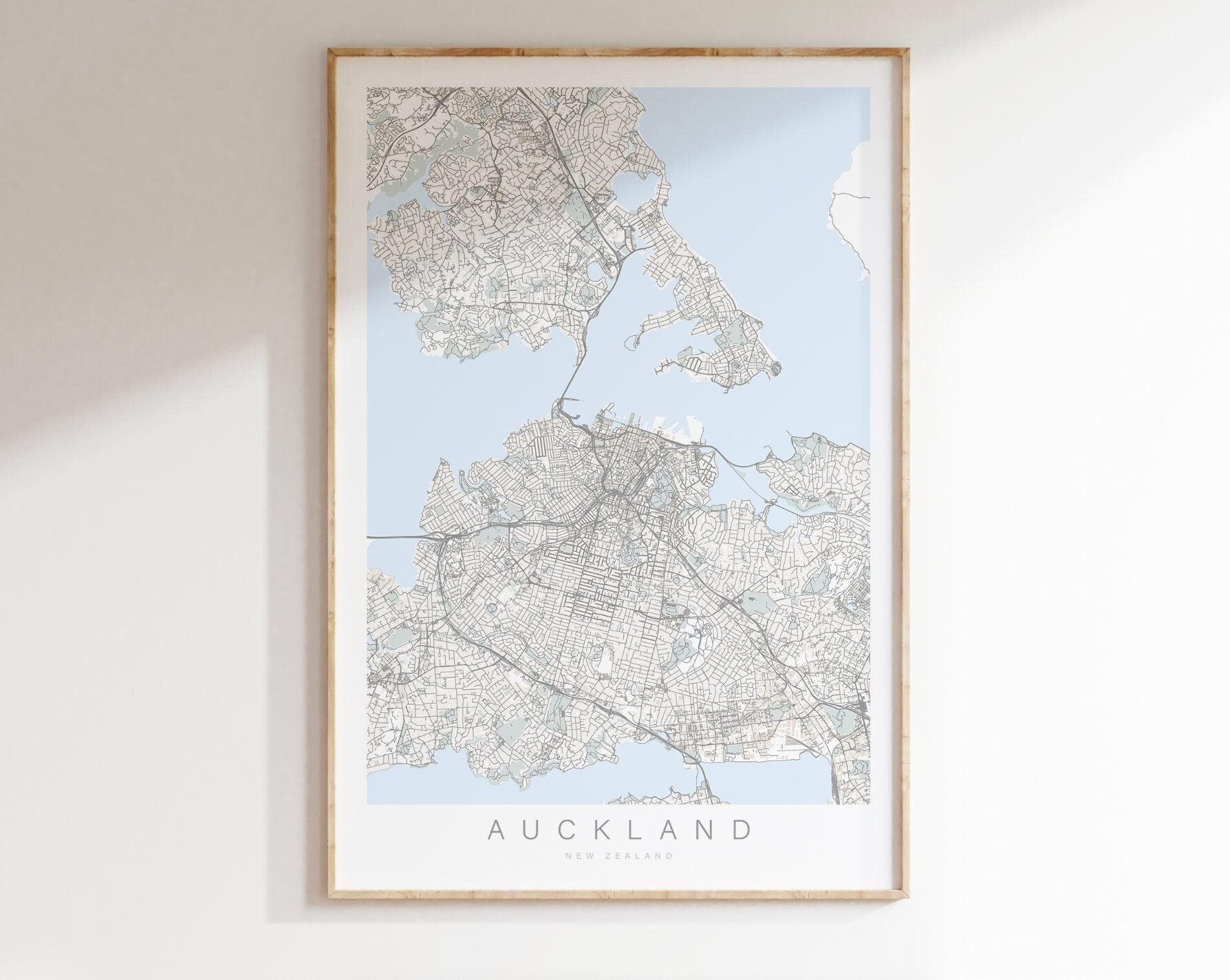 Auckland NZ Map, Auckland New Zealand Map Print, New Zealand Map ...