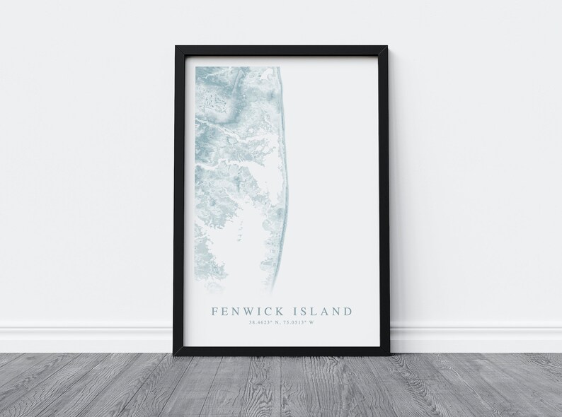 Fenwick Island Map Print, Map of Fenwick Island Delaware, Fenwick ...