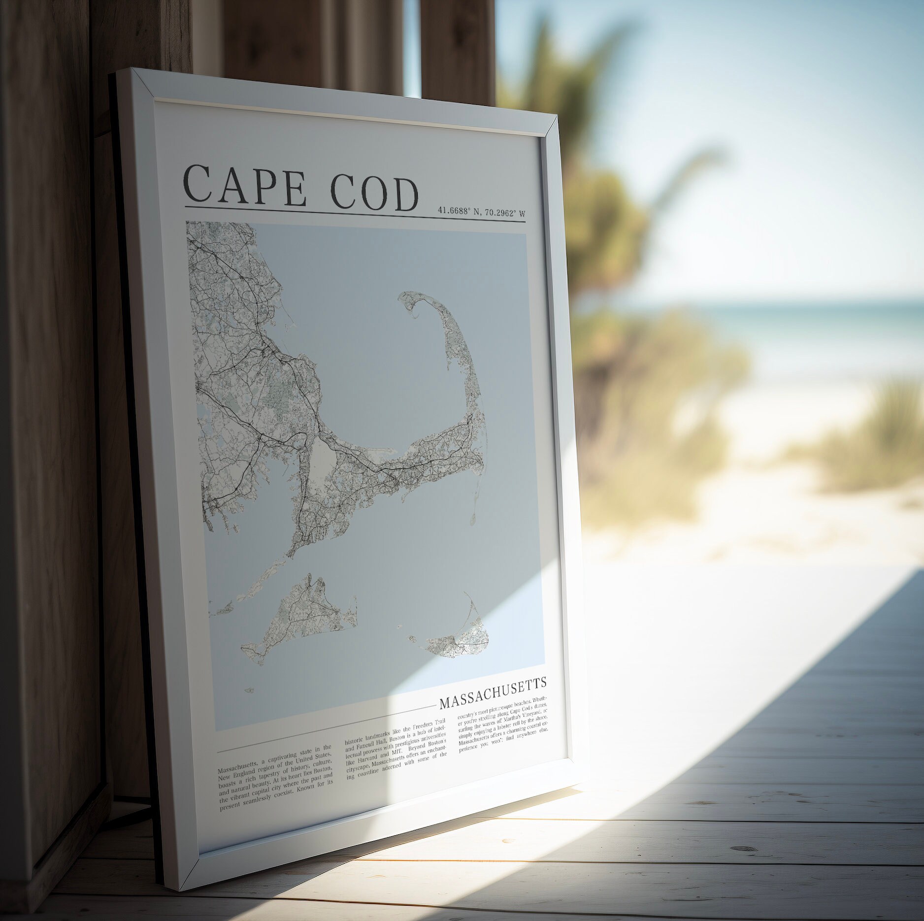 Cape Cod Map Print, Cape Cod Art, Nantucket Decor, Cape Cod Gift ...