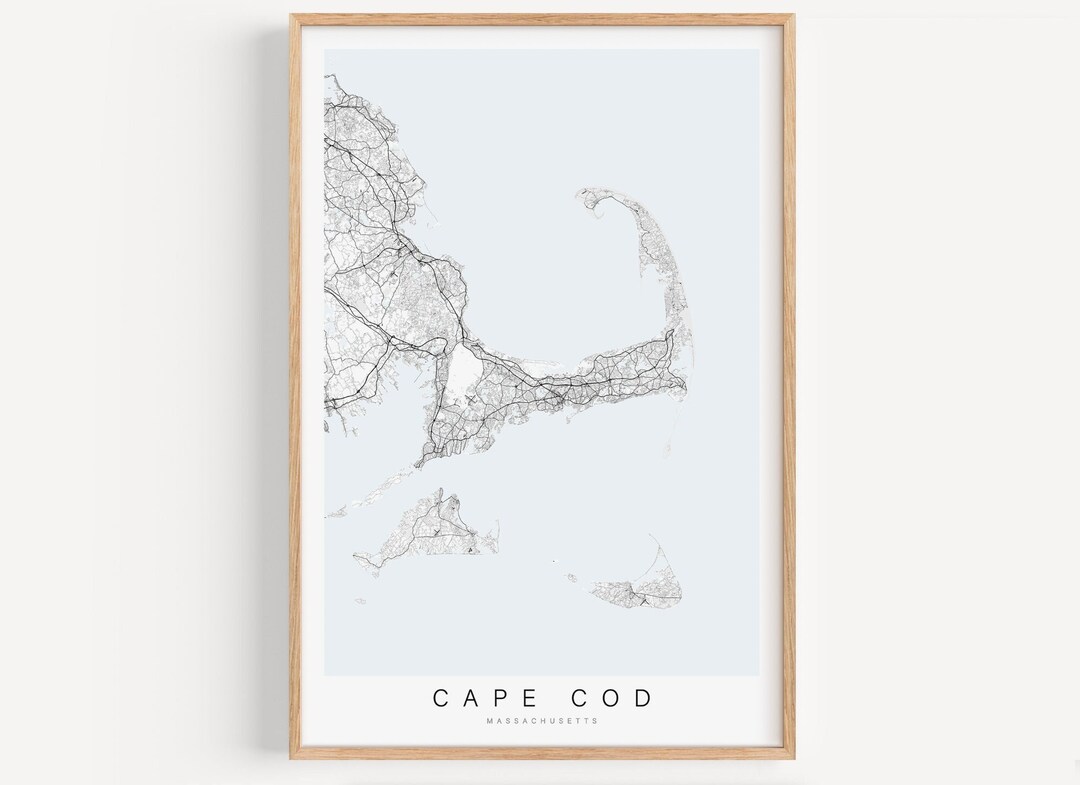 Cape Cod Map Print, Cape Cod Poster, Nantucket Map Print, Martha's ...