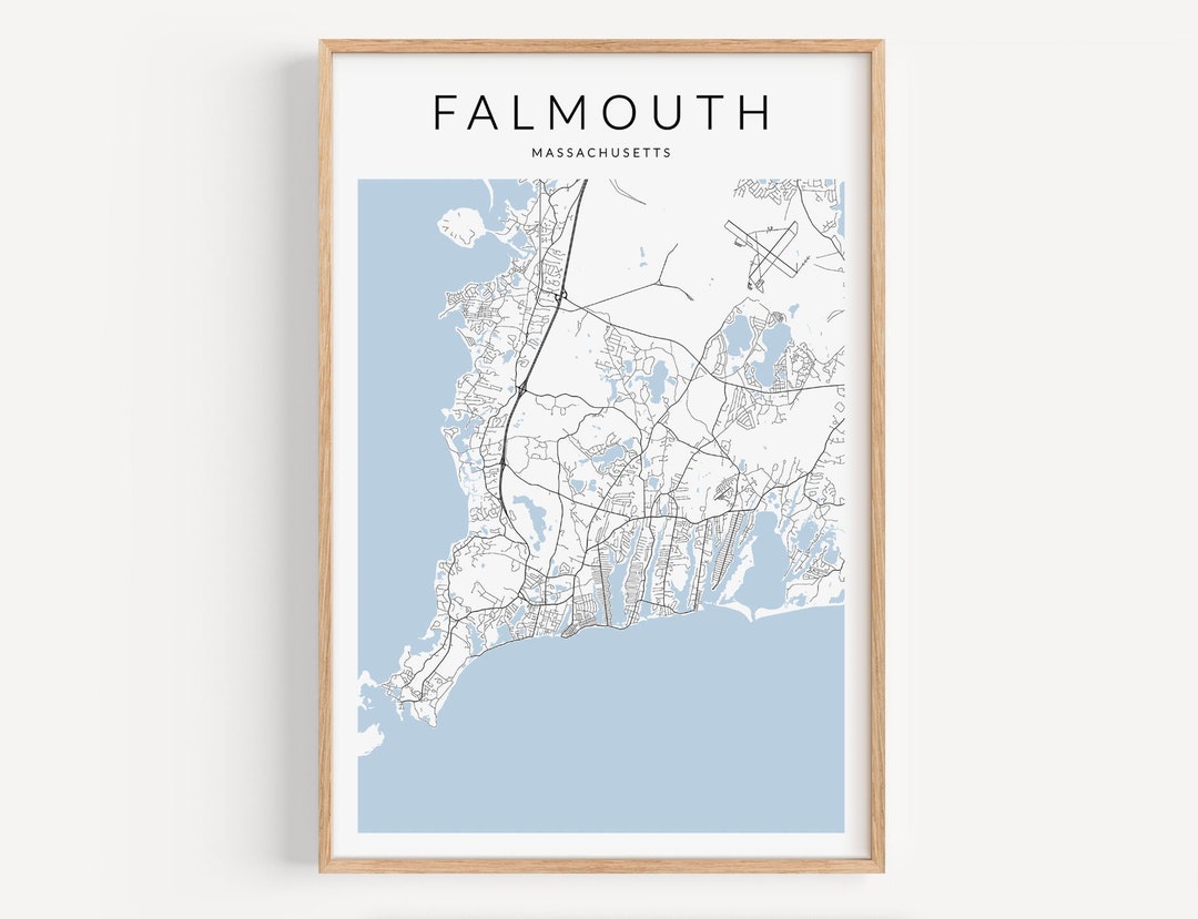 Falmouth Massachusetts Map Print, Cape Cod Map Print, Cape Cod Poster ...