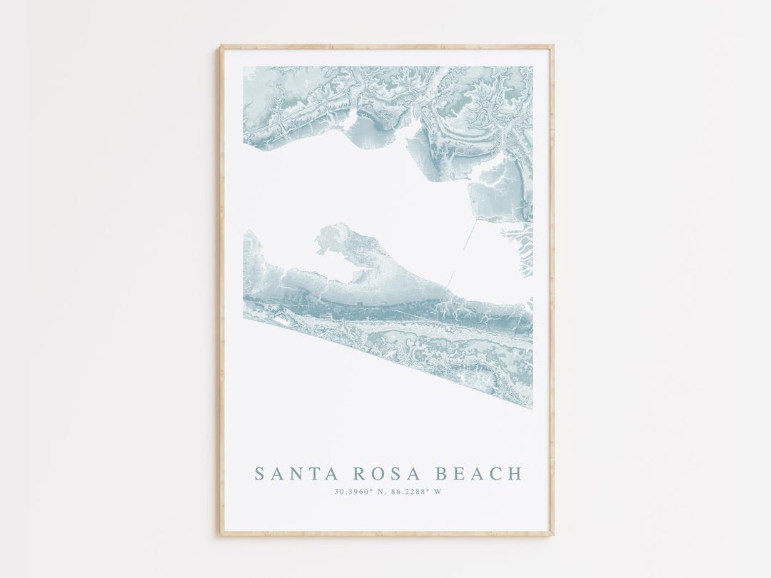 Santa Rosa Beach Florida Map Print, Map of Santa Rosa Beach Florida ...