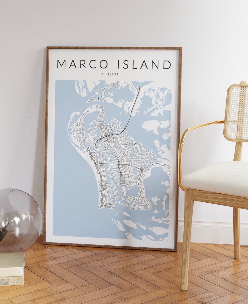 Marco Island Map Print, Florida Map Print, Marco Island Florida Poster ...