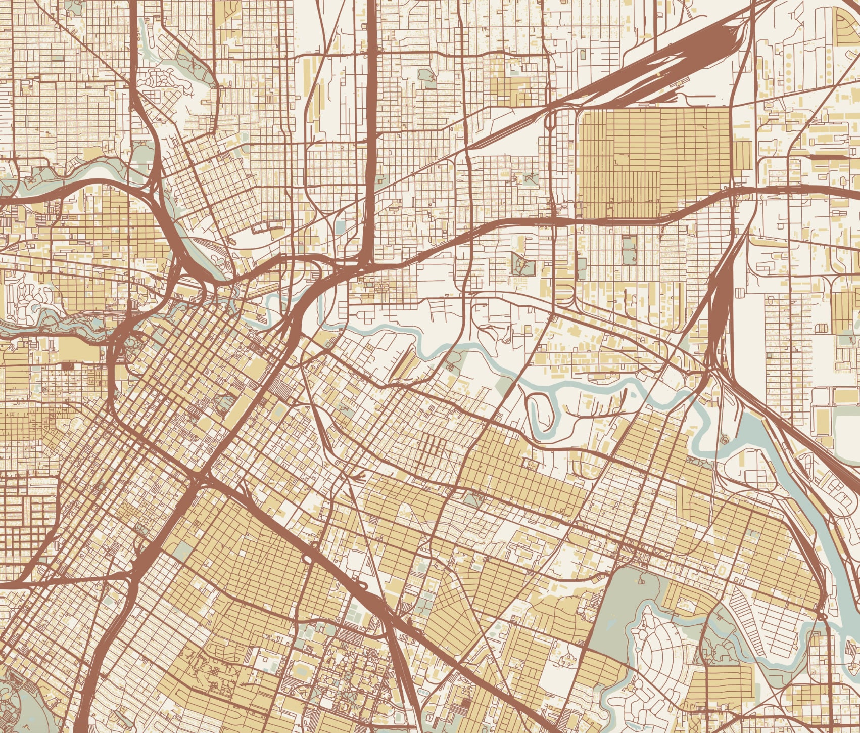 Houston Texas Vintage Map Houston Map Print Texas Map Map - Etsy