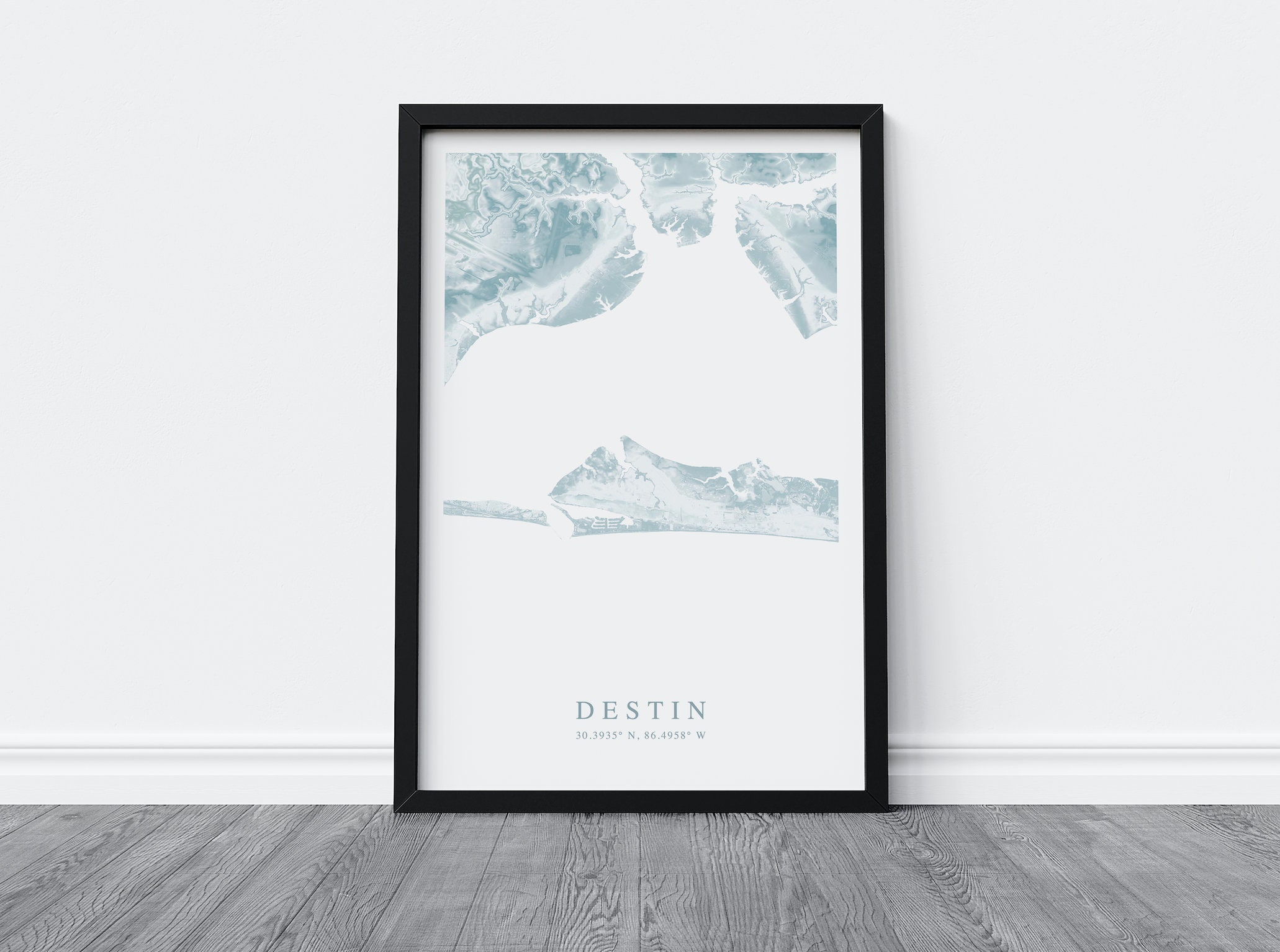 Destin Florida Map Print, Map of Destin Florida, Florida Beach Home ...