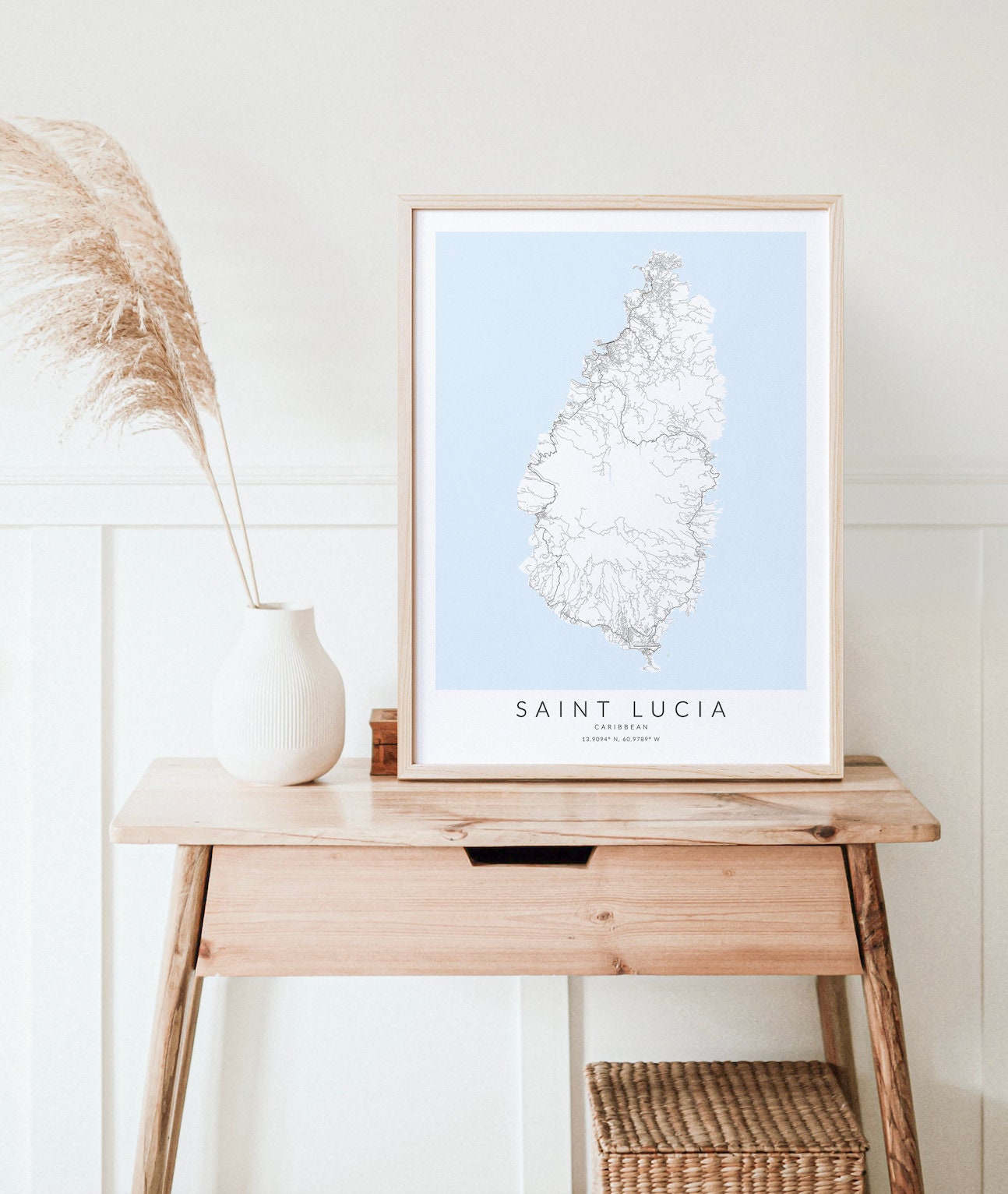 Saint Lucia Map Print, St Lucia Art, Saint Lucia Decor, Saint Lucia ...