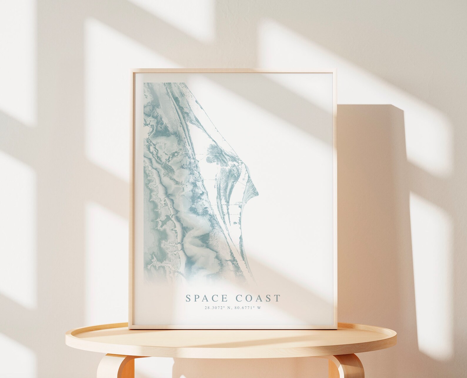 Space Coast Map Print, Space Coast Map Art, Florida Gift, Satellite ...