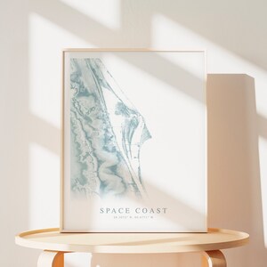 Space Coast Map Print, Space Coast Map Art, Florida Gift, Satellite ...