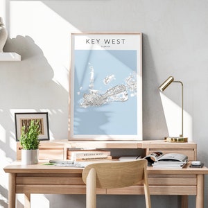 Key West Map Print, Florida Map Print, Key West Florida Poster, Key ...