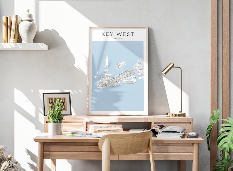 Key West Map Print, Florida Map Print, Key West Florida Poster, Key ...