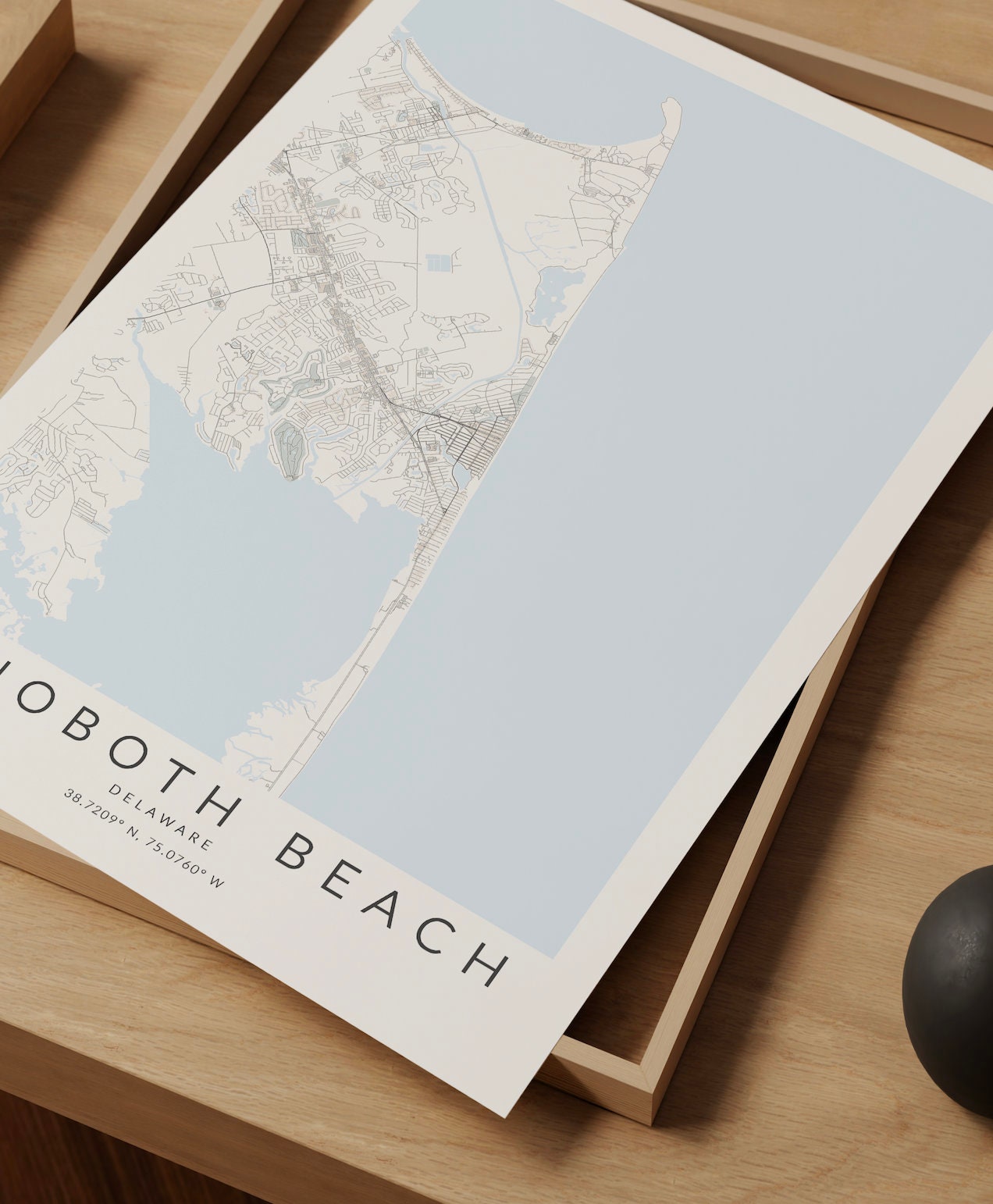 Rehoboth Beach Map Print, Delaware Map Print, Rehoboth Beach Poster ...