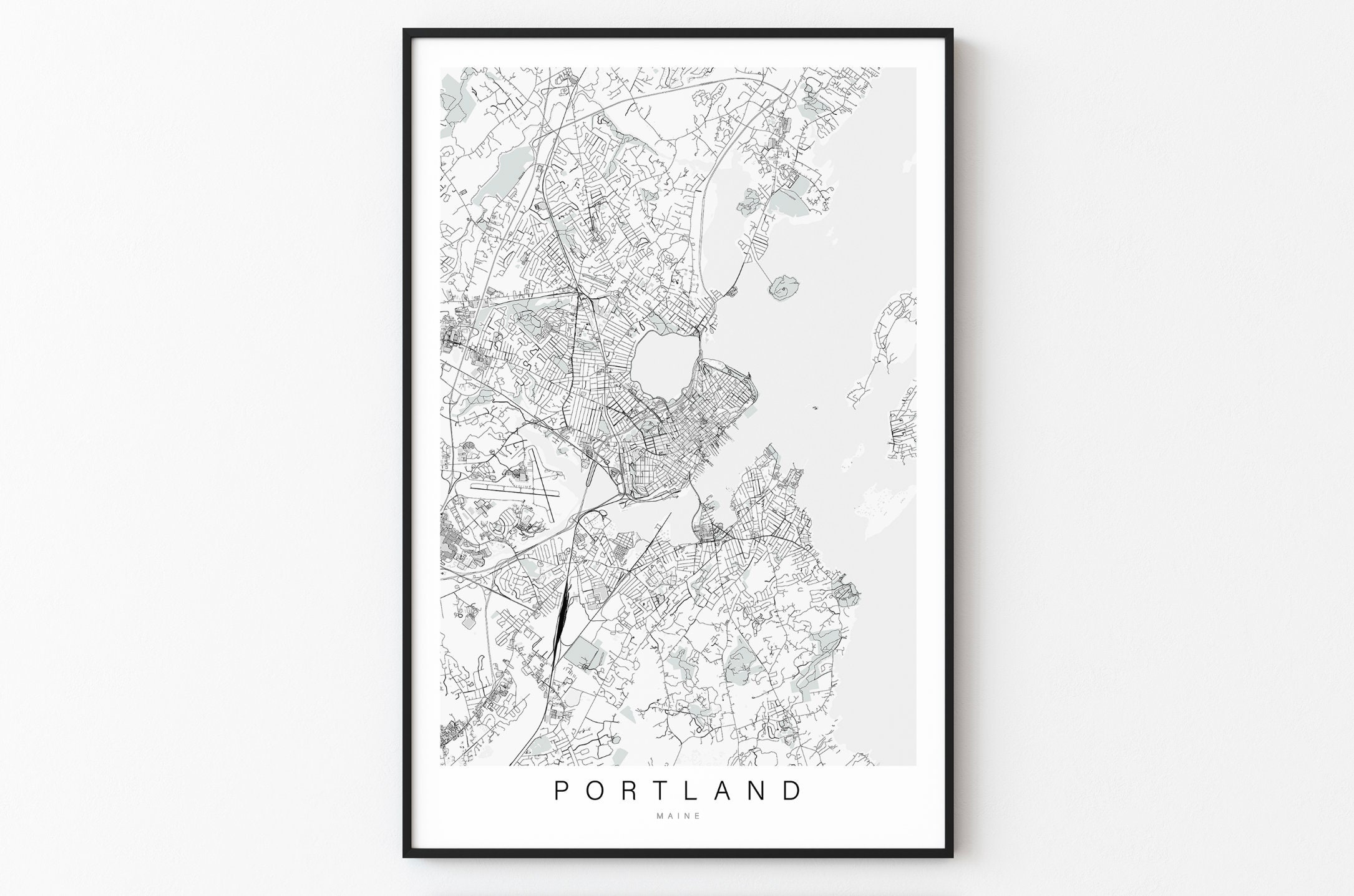 Portland Maine Map Print, Map of Portland, Maine Wall Art, Portland Map ...