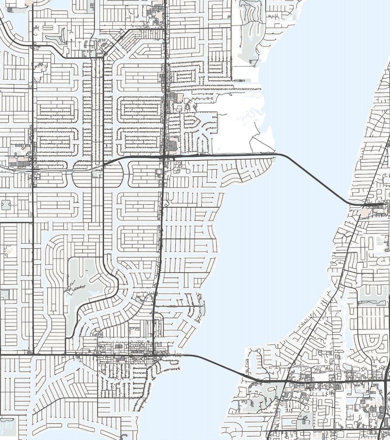 Cape Coral Map Print, Map of Cape Coral, Cape Coral Florida Poster ...