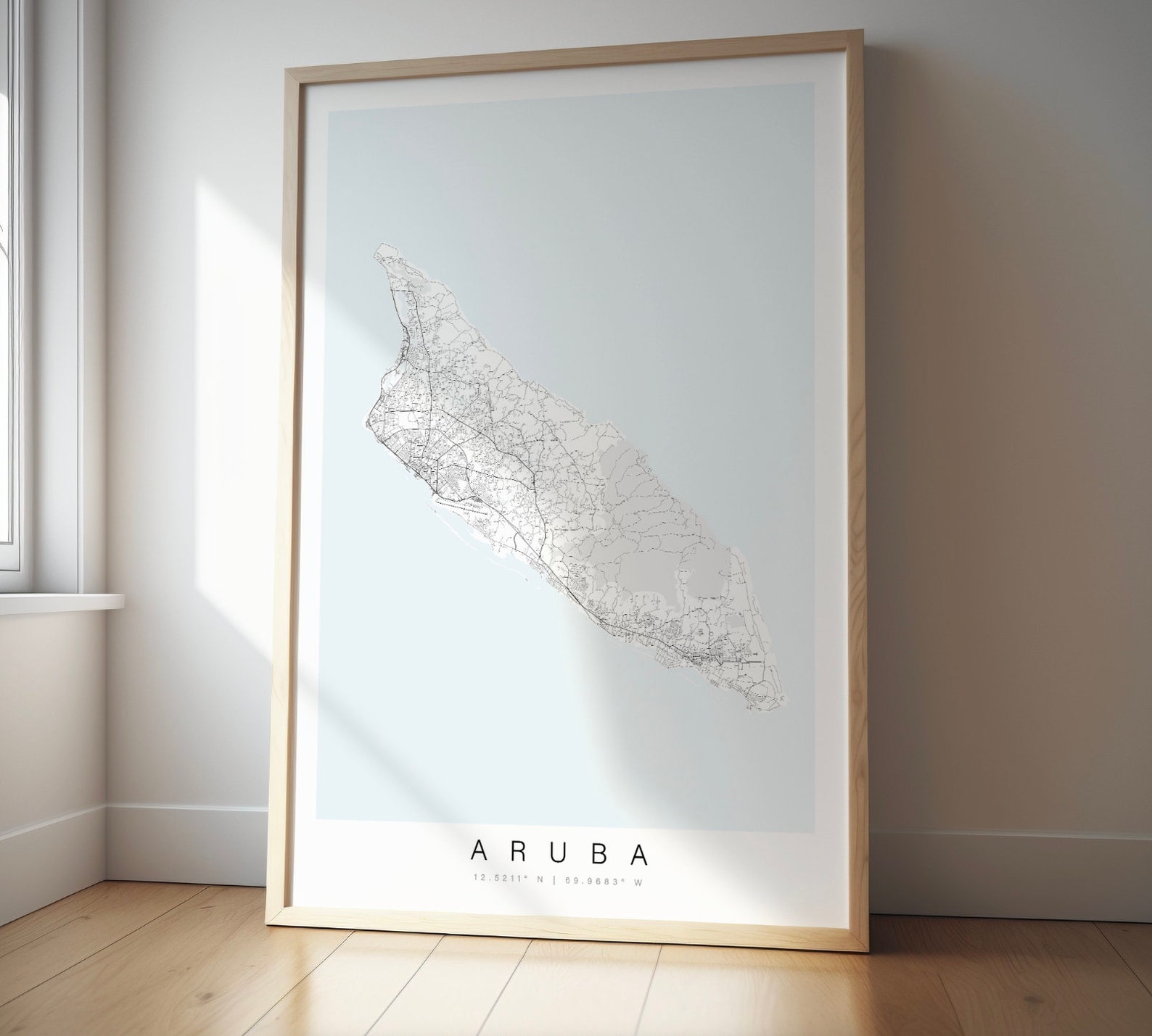 Aruba Map Print, Aruba Wall Art, Island Map Decor, Coastal Wall Decor ...