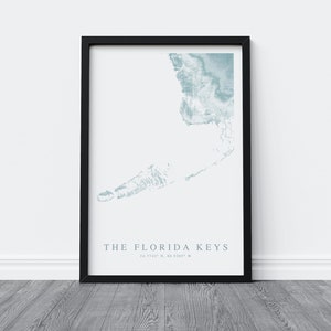 Florida Keys Map Print, Key West Gift, Islamorada Florida Map, Florida ...