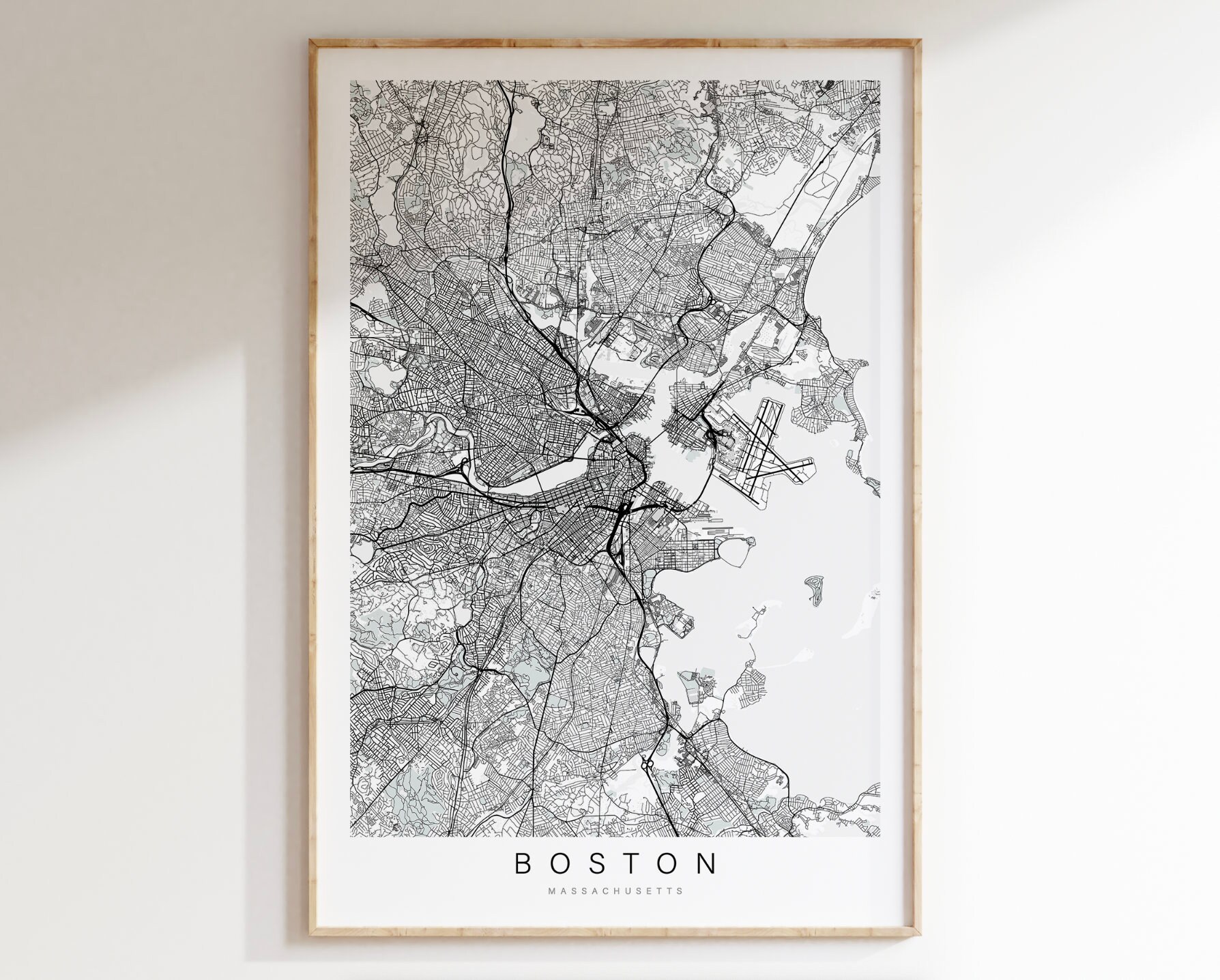 Boston Map Print, Boston Poster, Boston Massachusetts Street Map Decor ...