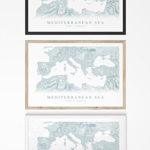 Mediterranean Map Print, Mediterranean Sea Poster, Italy Map Print ...