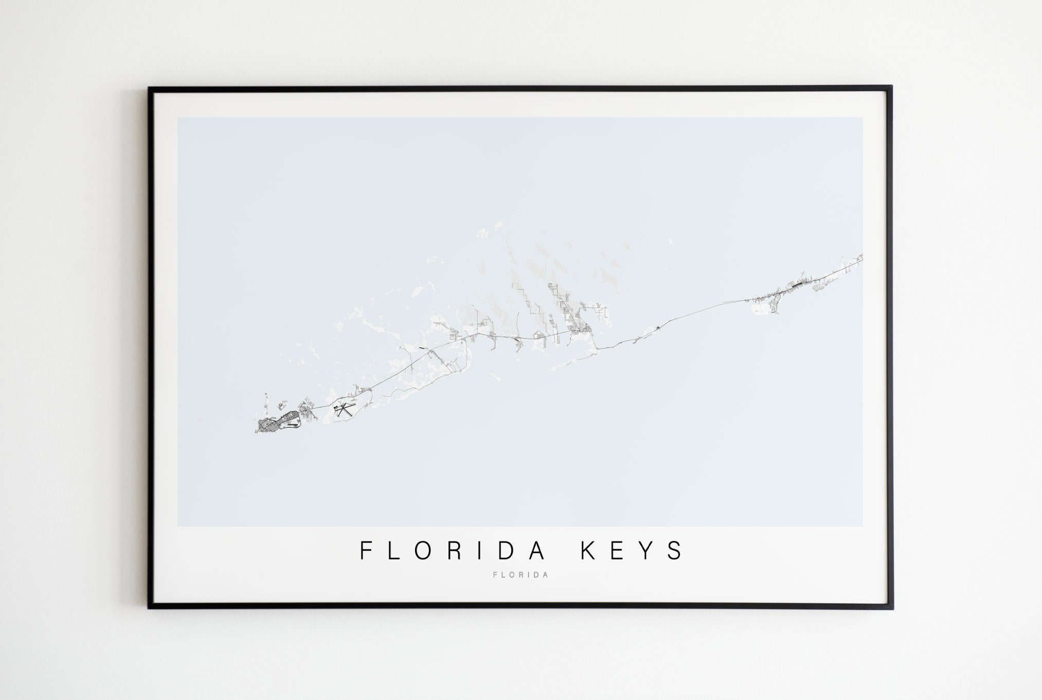 Key West Florida Map Print, Florida Keys Map, Key West Poster, Key West ...