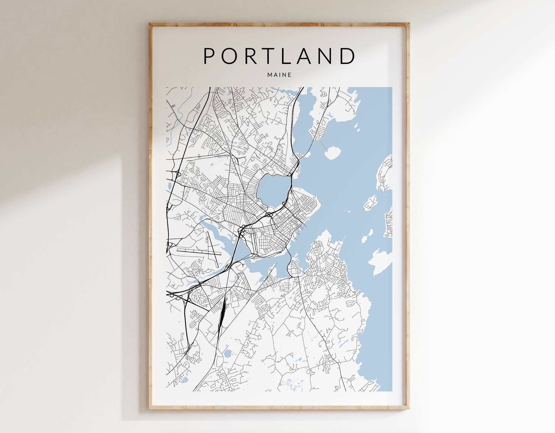 Portland Maine Map Print, Map of Portland, Maine Wall Art, Portland Map ...