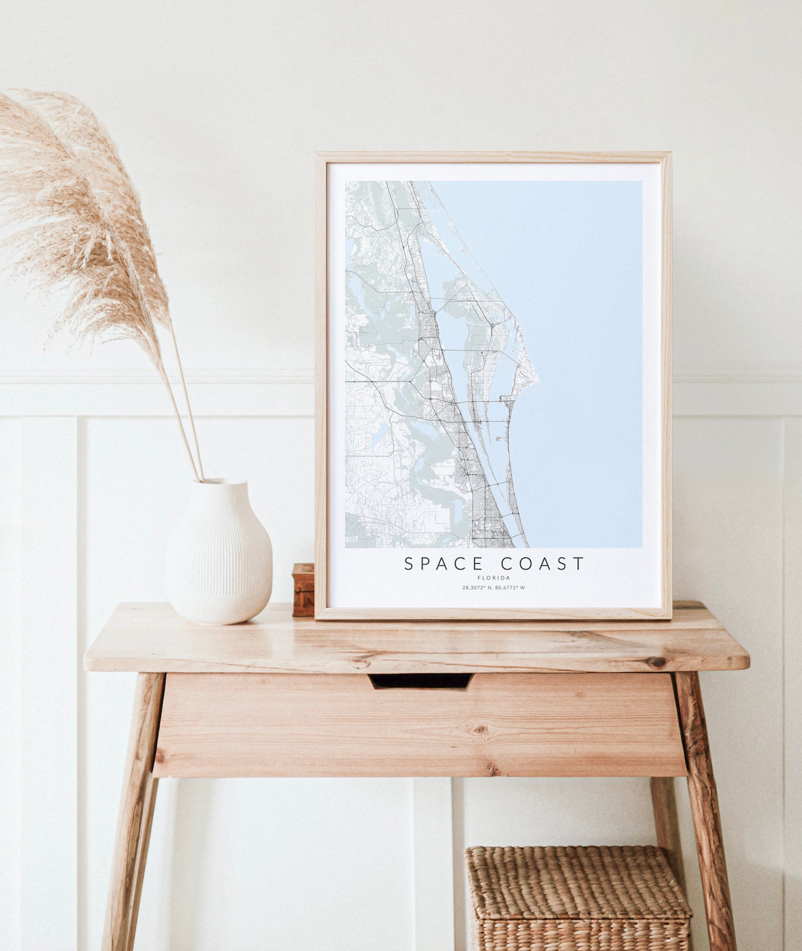 Space Coast Florida Map Print, Map of Space Coast, Cape Canaveral ...