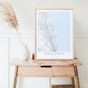 Space Coast Florida Map Print, Map of Space Coast, Cape Canaveral ...