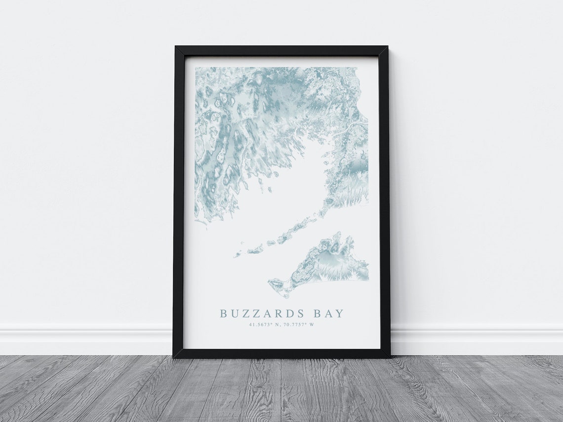 Buzzards Bay Map Print, Buzzards Bay Poster, Cape Cod Map Print, Cape ...