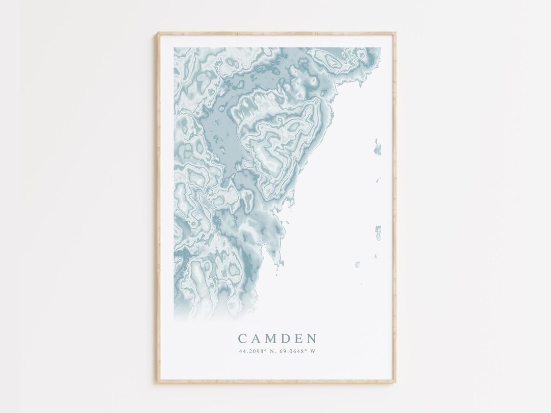 Camden Maine Map Print, Map of Camden Maine, Maine Beach Home Gift ...