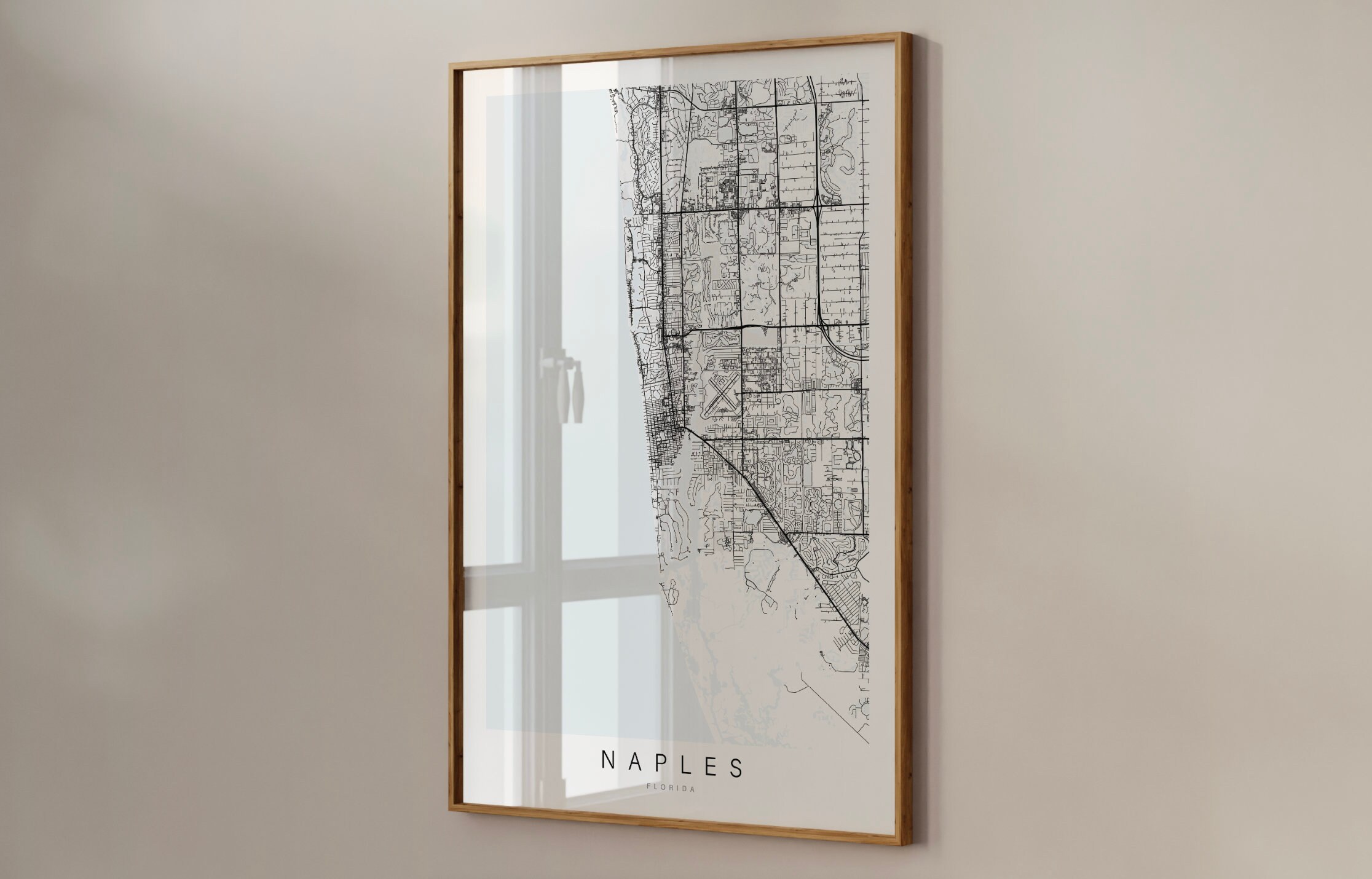 Naples Florida Map Print, Naples Wall Art, Naples Poster, Naples ...