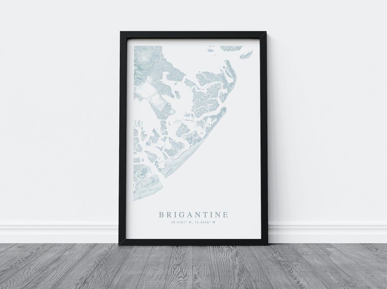 Brigantine New Jersey Map Print, Brigantine City Poster, Brigantine ...