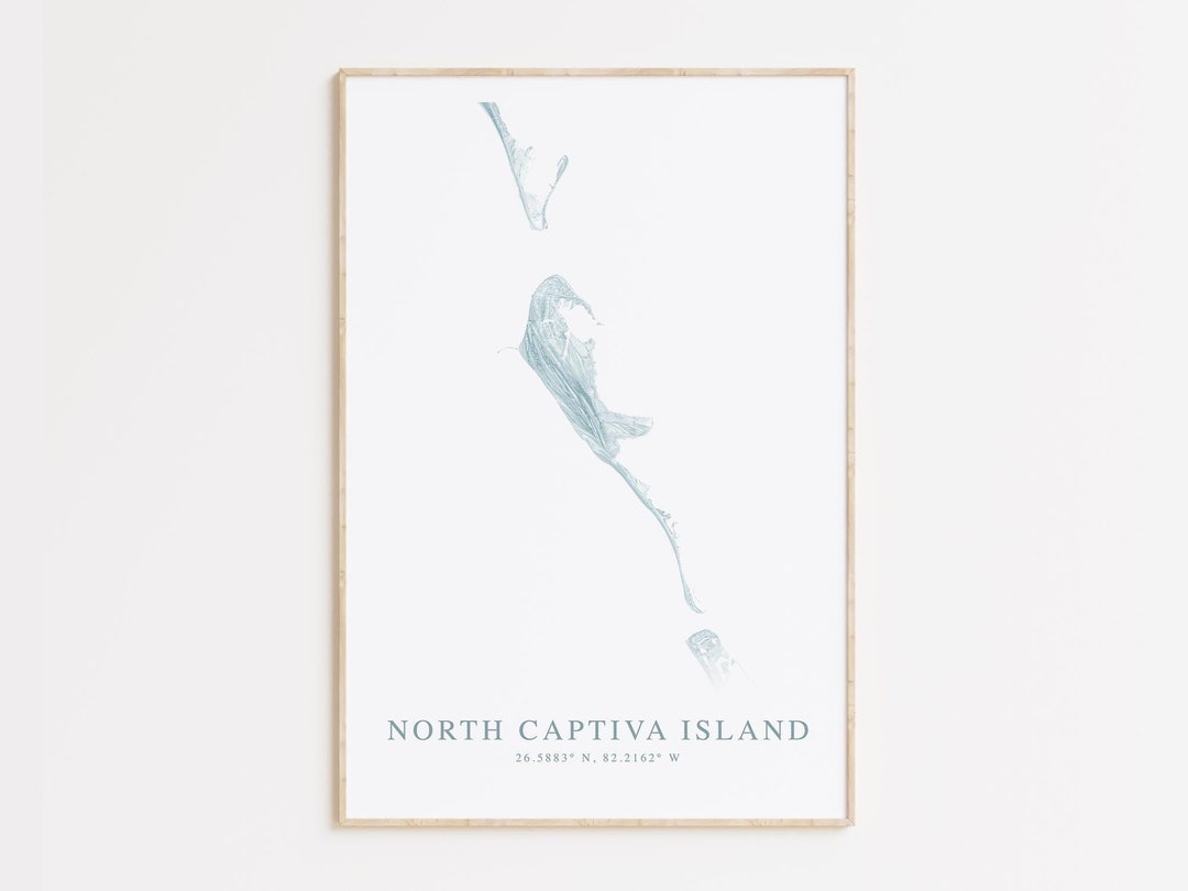 North Captiva Island Map Print, Map of North Captiva Florida, Florida ...