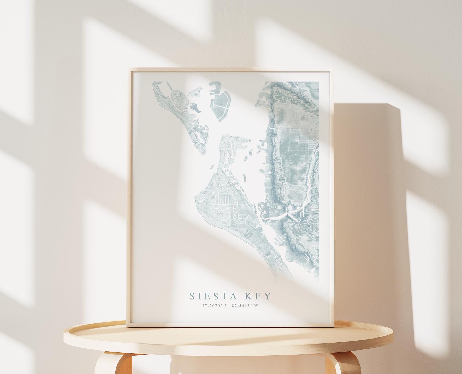 Siesta Key Florida Map Print, Map of Siesta Key Florida, Florida Beach ...