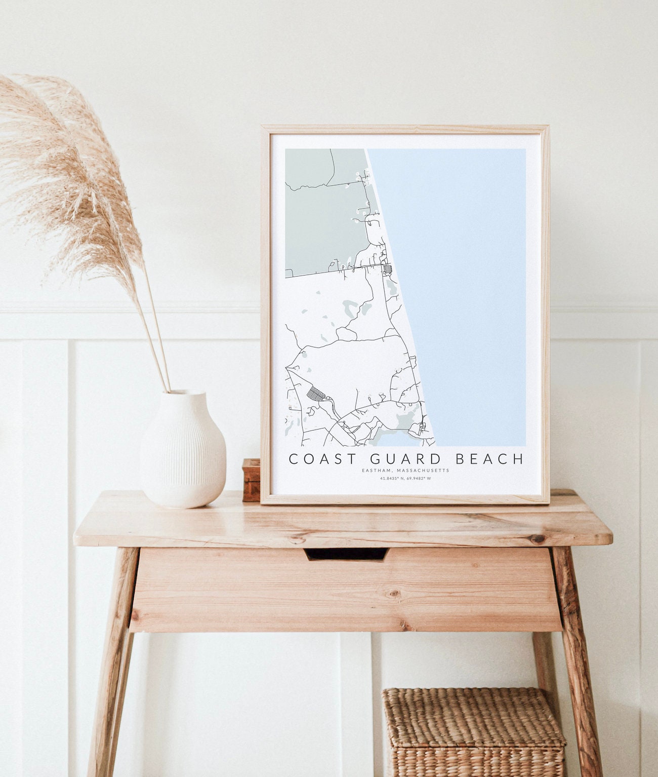 Coast Guard Beach Map Print, Cape Cod Map Print, Eastham Massachusetts ...