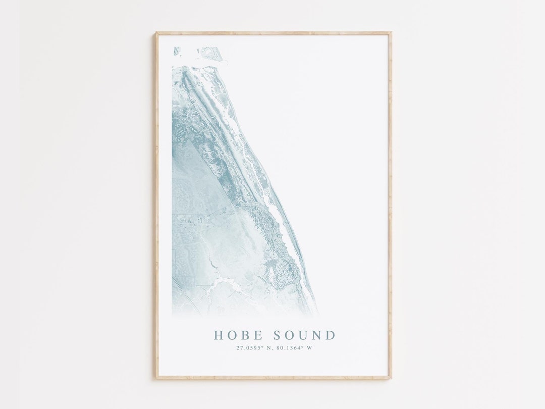 Hobe Sound Map Print, Map of Hobe Sound Florida, Florida Beach Home ...