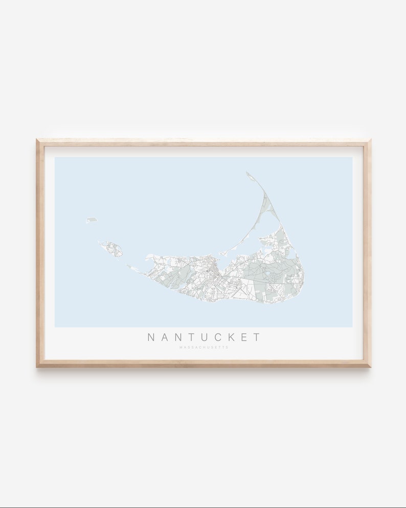Nantucket Map Print, Nantucket Massachusetts Map, Nantucket Poster ...