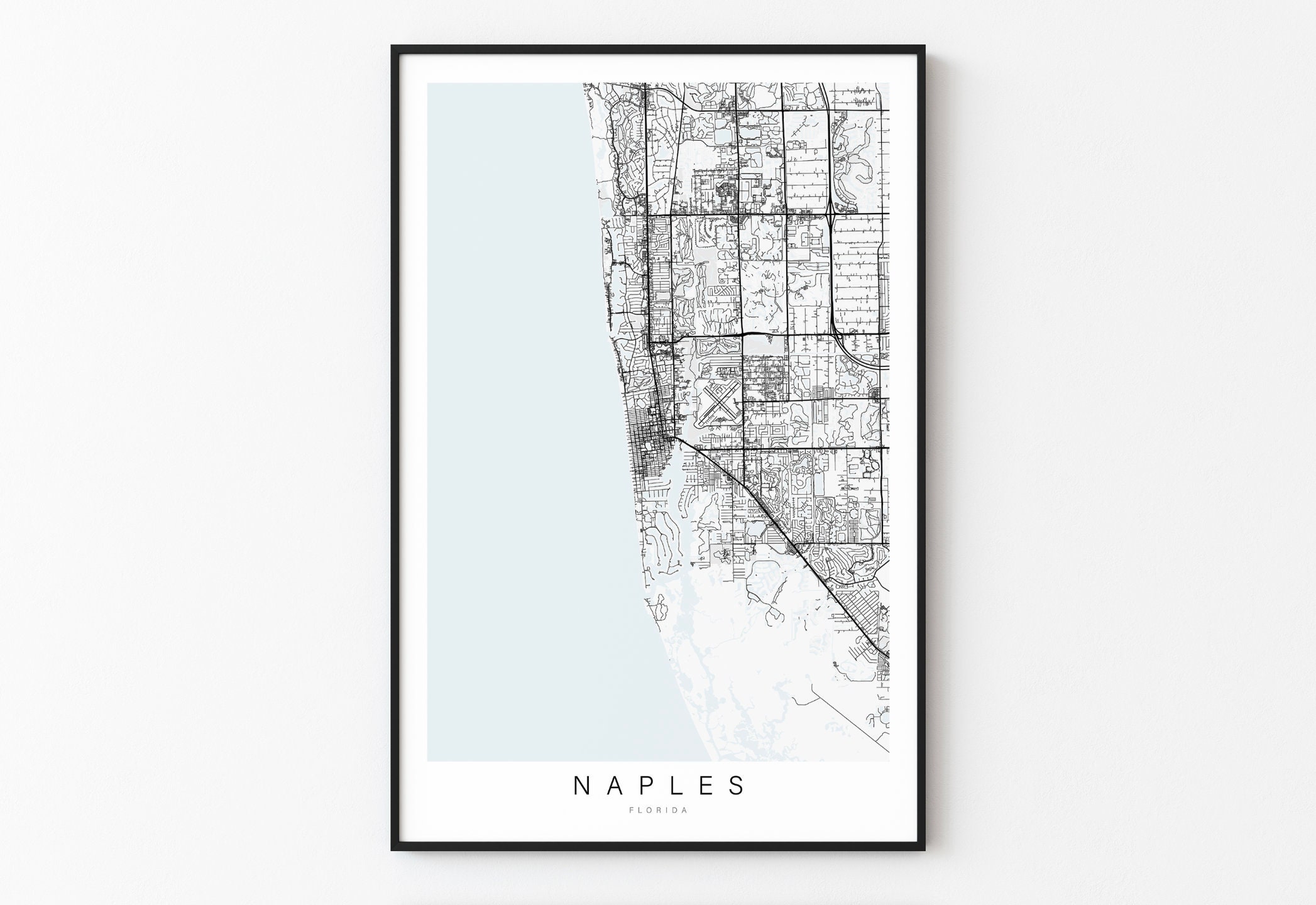 Naples Florida Map Print, Naples Wall Art, Naples Poster, Naples ...
