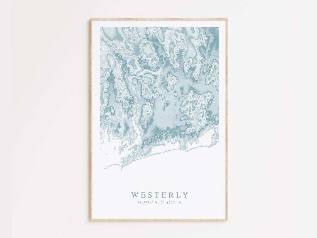 Westerly Rhode Island Map Print, Westerly Map Poster, Westerly Gift ...