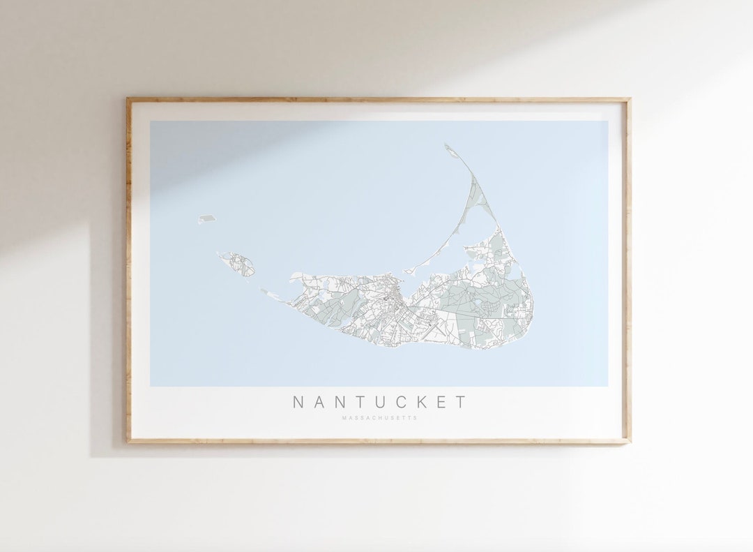 Nantucket Map Print, Nantucket Massachusetts Map, Nantucket Poster ...