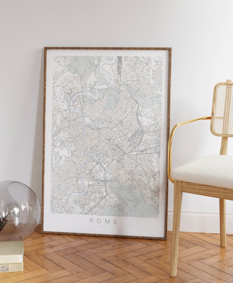 Rome Map Print, Rome Italy Map, Italia Poster, Rome Gift, Italy Gift ...