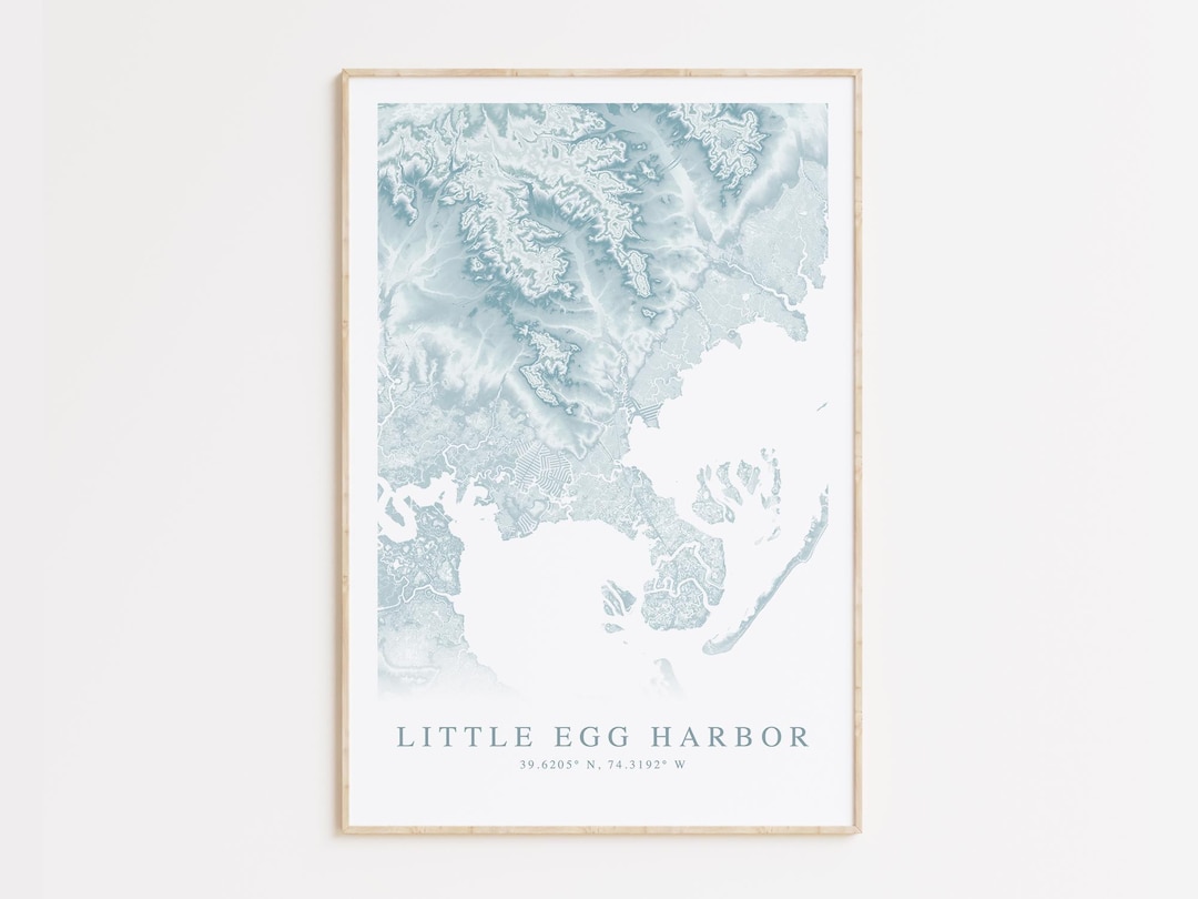 Little Egg Harbor New Jersey Map Print, Map of Little Egg NJ, New ...