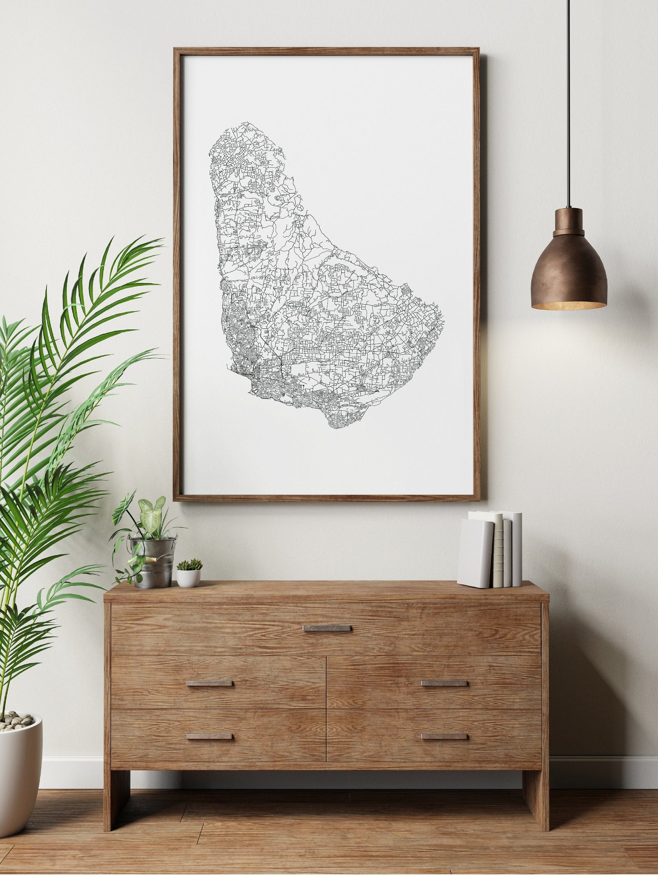 Barbados Map Print Barbados Island Map Barbados Poster Barbados Gift ...