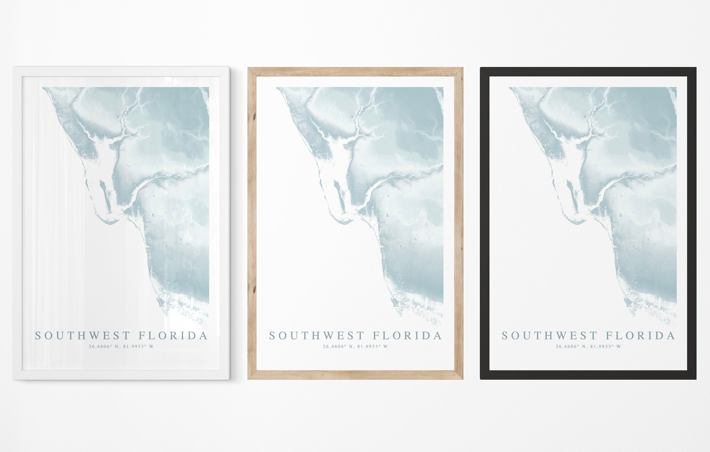 Southwest Florida Map Print, Southwest Florida Poster, Fort Myers Gift ...