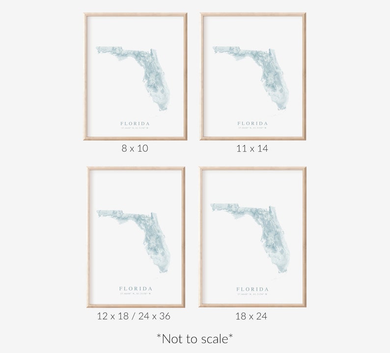 Florida State Map Print, Florida Poster, Florida Beach Home Decor, Map ...