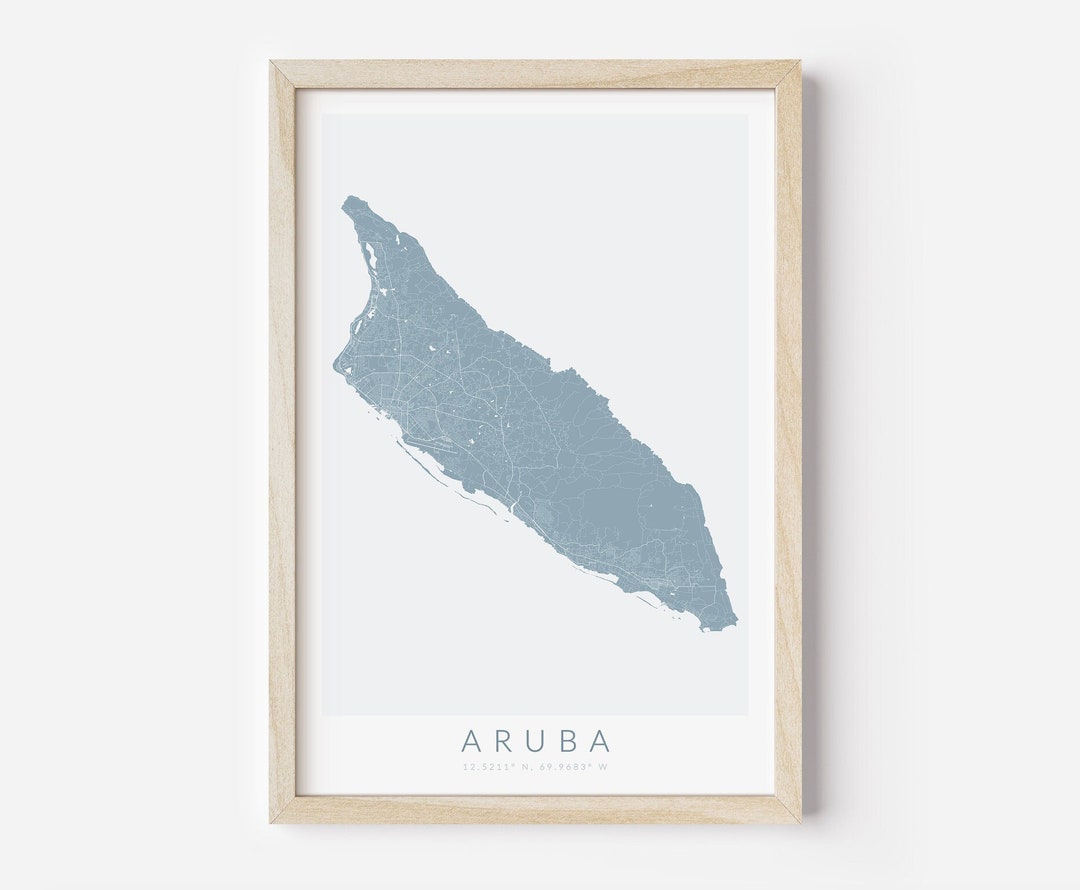 Aruba Map Print, Aruba Wall Art, Island Map Decor, Coastal Wall Decor ...
